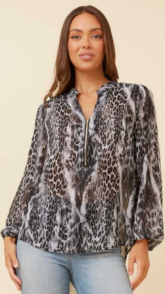 Caroline Morgan - PRINTED GEORGETTE BLOUSE – Grindelwald Boutique ...